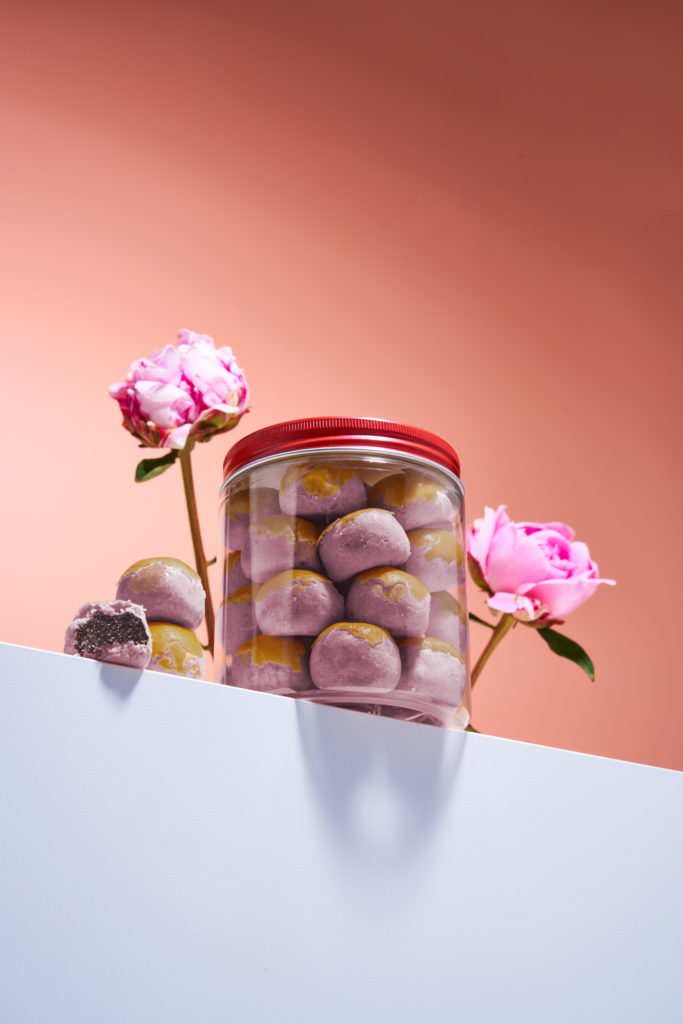 Melt-In-Your-Mouth Taro Blueberry Ball by Ding Bakery